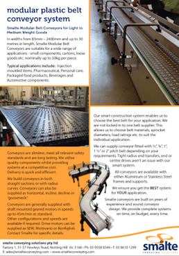 Modular Belt Conveyors | Smalte Conveying Solutions